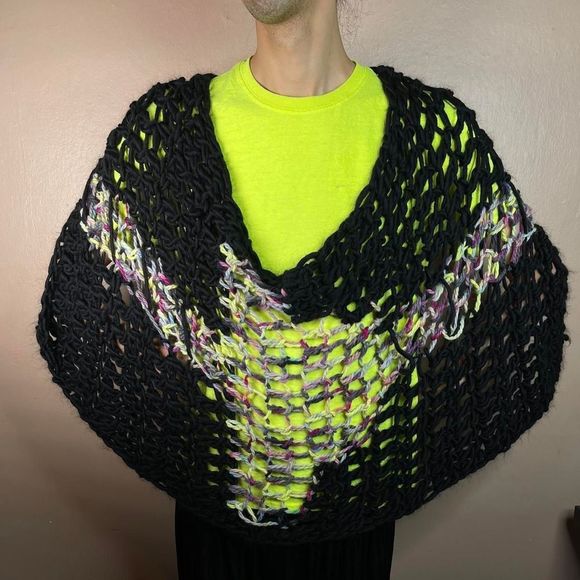 Hot Topic | Accessories | Crochetponcho Handmade Scarf Goth Cyberpunk ...
